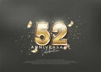 Simple and elegant numbers 52nd anniversary Vector Image