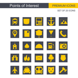 Points of interest icons set Royalty Free Vector Image