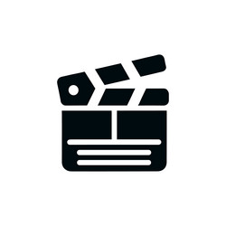 Video camera with play button silhouette icon Vector Image