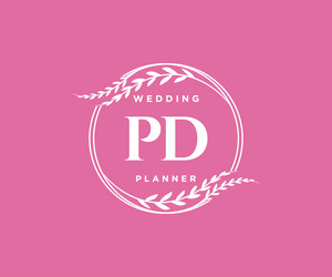 Pd initials letter wedding monogram logos Vector Image