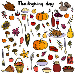 Autumn doodle set Royalty Free Vector Image - VectorStock