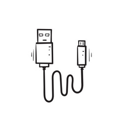 Hand drawn doodle plug and socket Royalty Free Vector Image