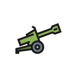 Heraldic cannon gun royal heraldry icon Royalty Free Vector