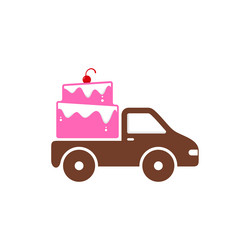 Car cake logo design template bakery concept Vector Image