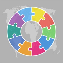 Diagram infographic for 10 steps circle puzzle Vector Image