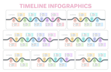 Set of navigation map infographic timeline Vector Image