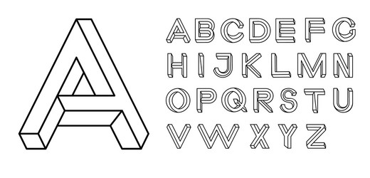 Impossible geometry shape optical illusion line Vector Image