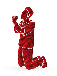 Praise god prayer christian praying Royalty Free Vector