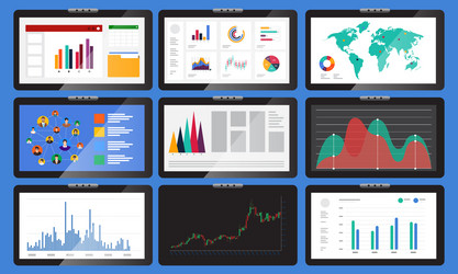 Modern chart diagrams financial analysis charts Vector Image