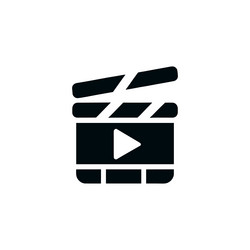 Video camera with play button silhouette icon Vector Image