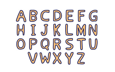 Alphabet art color signs letters design Royalty Free Vector
