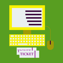 Computer and ticket Royalty Free Vector Image - VectorStock