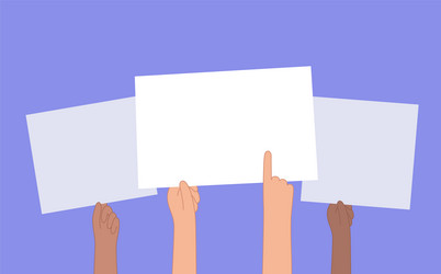 Empty banner in hand Royalty Free Vector Image