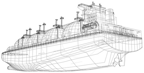 Lng tanker ship gas industry and transportation Vector Image