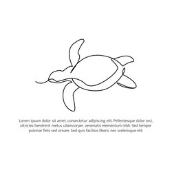 Turtle line design simple animal silhouette Vector Image