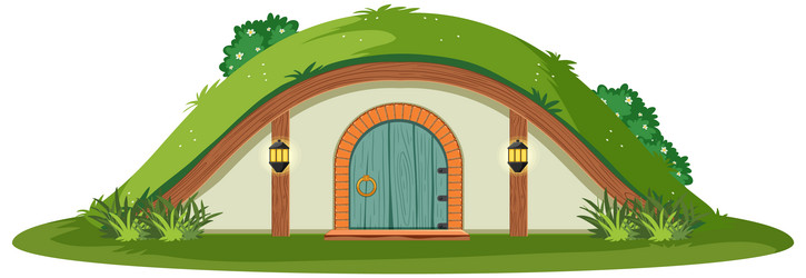 Hobbit house isolated on white background Vector Image