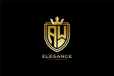 Initial aw elegant luxury monogram logo or badge Vector Image