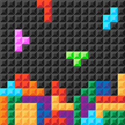 Old video game square template brick pieces Vector Image