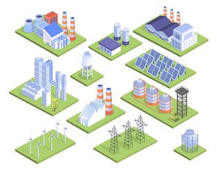 Renewable Energy Power Plants Royalty Free Vector Image