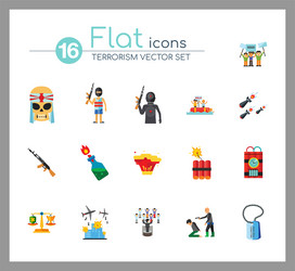 Terrorism icon set Royalty Free Vector Image - VectorStock