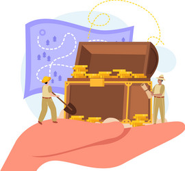 Treasure hunt and adventure game logo 3d icon set Vector Image