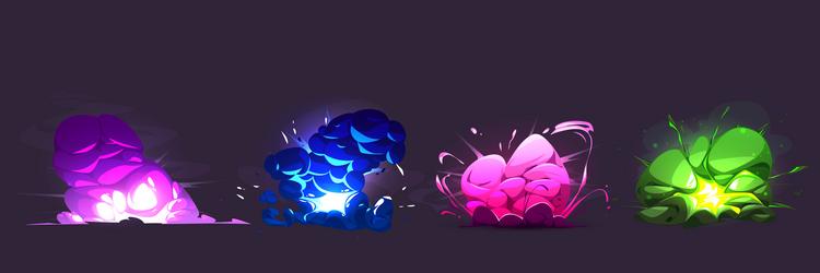 Blue fire explosion ui animation sprite set Vector Image