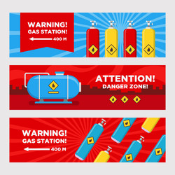 Gas station flyers set Royalty Free Vector Image