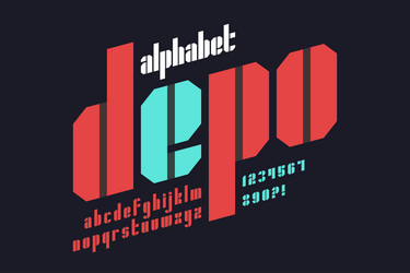 Stencil typeface black modular round alphabet Vector Image