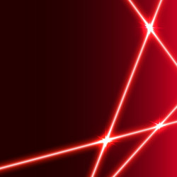 Red laser beams with flashes of light Royalty Free Vector