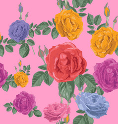 Seamless floral pattern with roses Royalty Free Vector Image