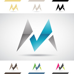 Green and blue letter m icon with horizontal Vector Image