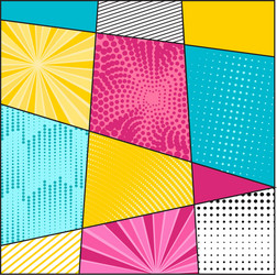Cartoon comic backgrounds set comics book Vector Image