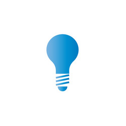 Blue light bulb icon electric lamp logo Royalty Free Vector