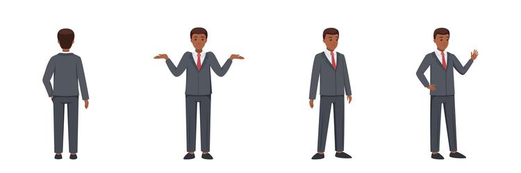 Office man character in suit and red tie Vector Image