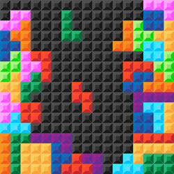 Old video game square template brick pieces Vector Image