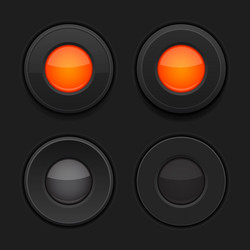 Black interface buttons 3d set of ui icons Vector Image