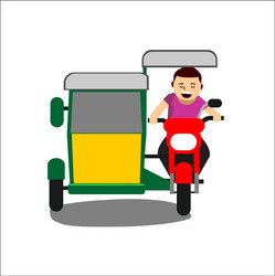 Tricycle Cartoon Red Vector Images (53)