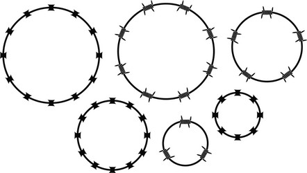 Barbed wire set template of brush design element Vector Image