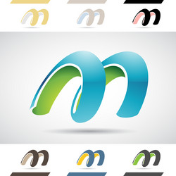 Green and blue letter m icon with horizontal Vector Image