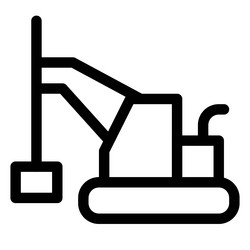 Construction of deep foundations with pile driver Vector Image