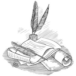 Scroll yellow paper sketch hand drawn Royalty Free Vector