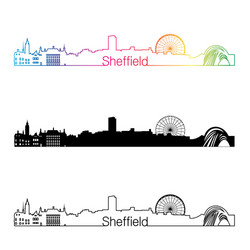 Sheffield city skyline silhouette Royalty Free Vector Image