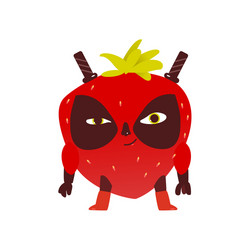 Set of fruit and berry hero superhero characters Vector Image