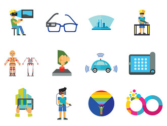 Technology of future icon set Royalty Free Vector Image