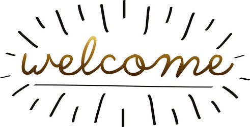 Welcome label lettering with colors letters Vector Image