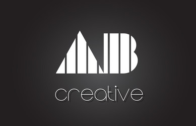 Ab a b brushed letter logo design with creative Vector Image