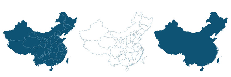 Grey blank china map flat Royalty Free Vector Image