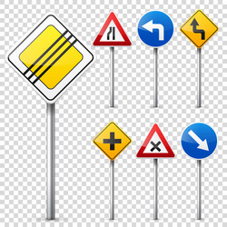 Road highway regulatory signs set traffic control Vector Image