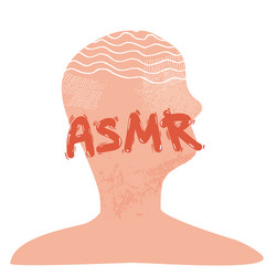 Asmr text acronym hand drawn letters Royalty Free Vector