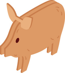 Cute pig in cardboard box Royalty Free Vector Image